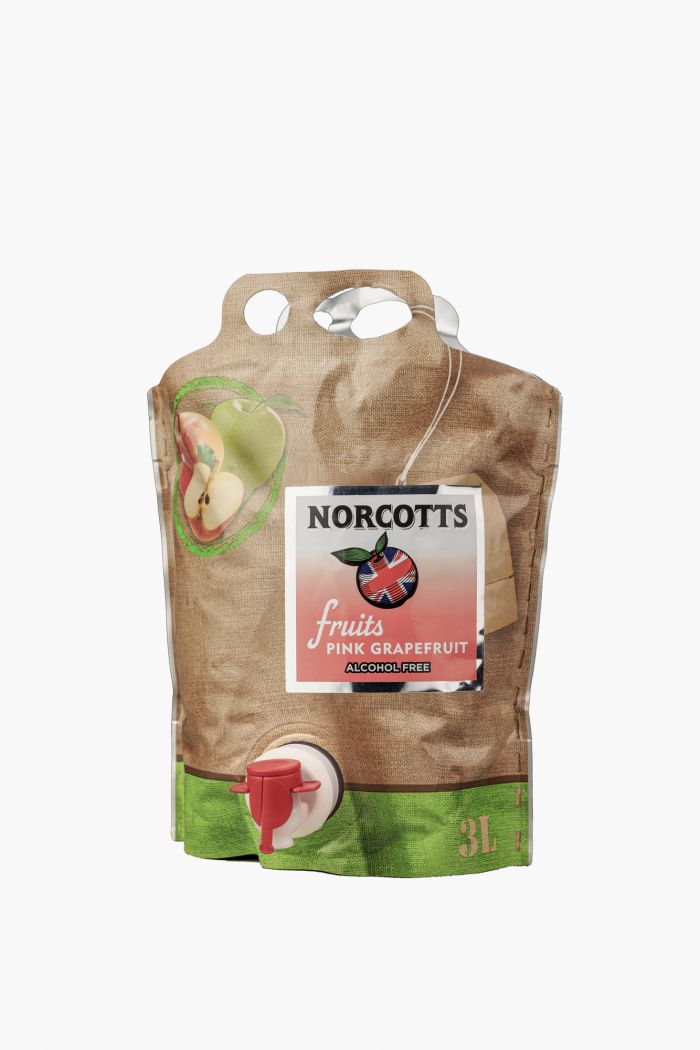 Norcotts Fruits Alcohol Free Pink Grapefruit 2x3L Pouches - Norcotts Cider